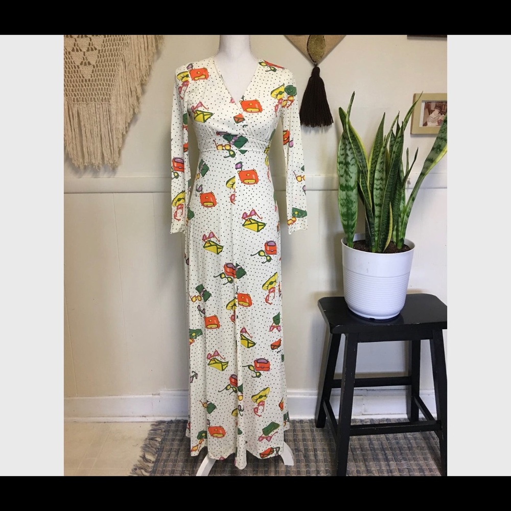 1970’s Long Vintage Pop Maxi Dress - Gem